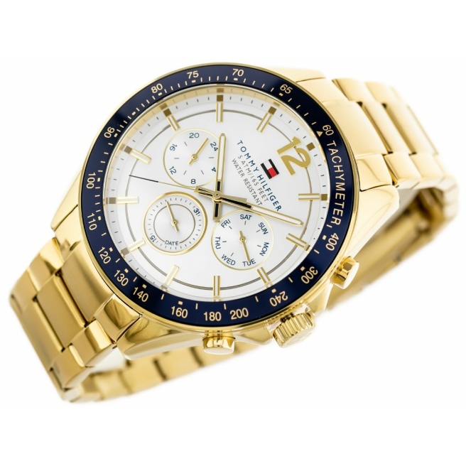 Zegarek męski Złoty TOMMY HILFIGER 1791121 LUKE na bransolecie złotej ...