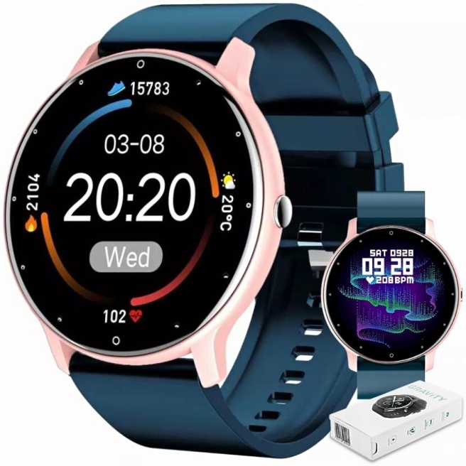 Sportowy Smartwatch Damski Gravity GT1-4 GRANATOWY - Różowa koperta • ⌚ ...